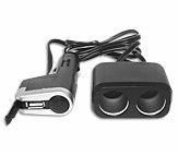 Automobilinis DC keitiklis "prirukiklio - 2lizdai" +1 USB lizdai UAB ...