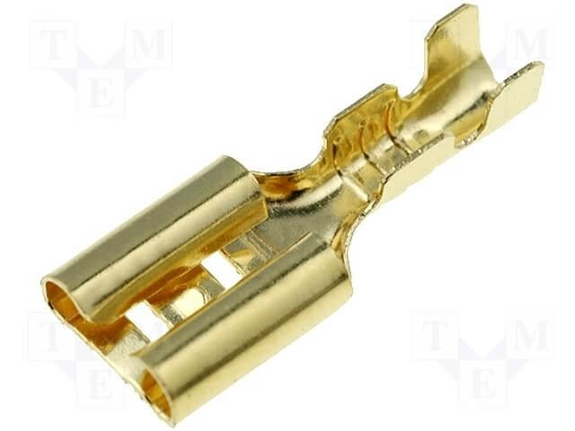Lizdas 6.3mm neizoliuotas "auksinis" 1-2.5mm² laidui be fiksacijos ...