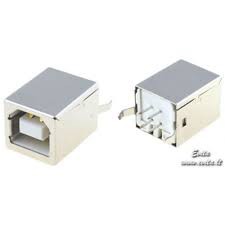 Lizdas USB B tipo lituojamas į plokštę vertikaliai UAB Omedita