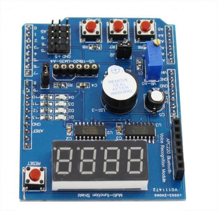 Multi-Function priedėlis dėl Arduinui Velleman VMA209 + jutikliai LM35 + DS18B20 - UAB Omedita