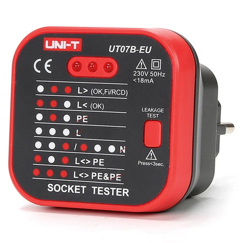 Testeris elektros tinklo lizdui UT07B /UNI-T/ , UNI-T UAB Omedita