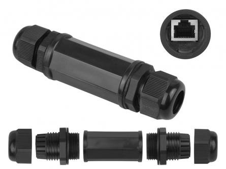 Hermetinis IP68 sujungimas RJ45 (8P8C) CAT 6A UAB Omedita
