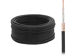 Koaksialinis kabelis RG58U (RG40) daugiavielis varinis 50 Om, juodas ...