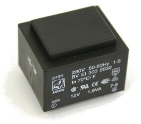 Transformatorius 12V 166mA 2VA Hahn UAB Omedita